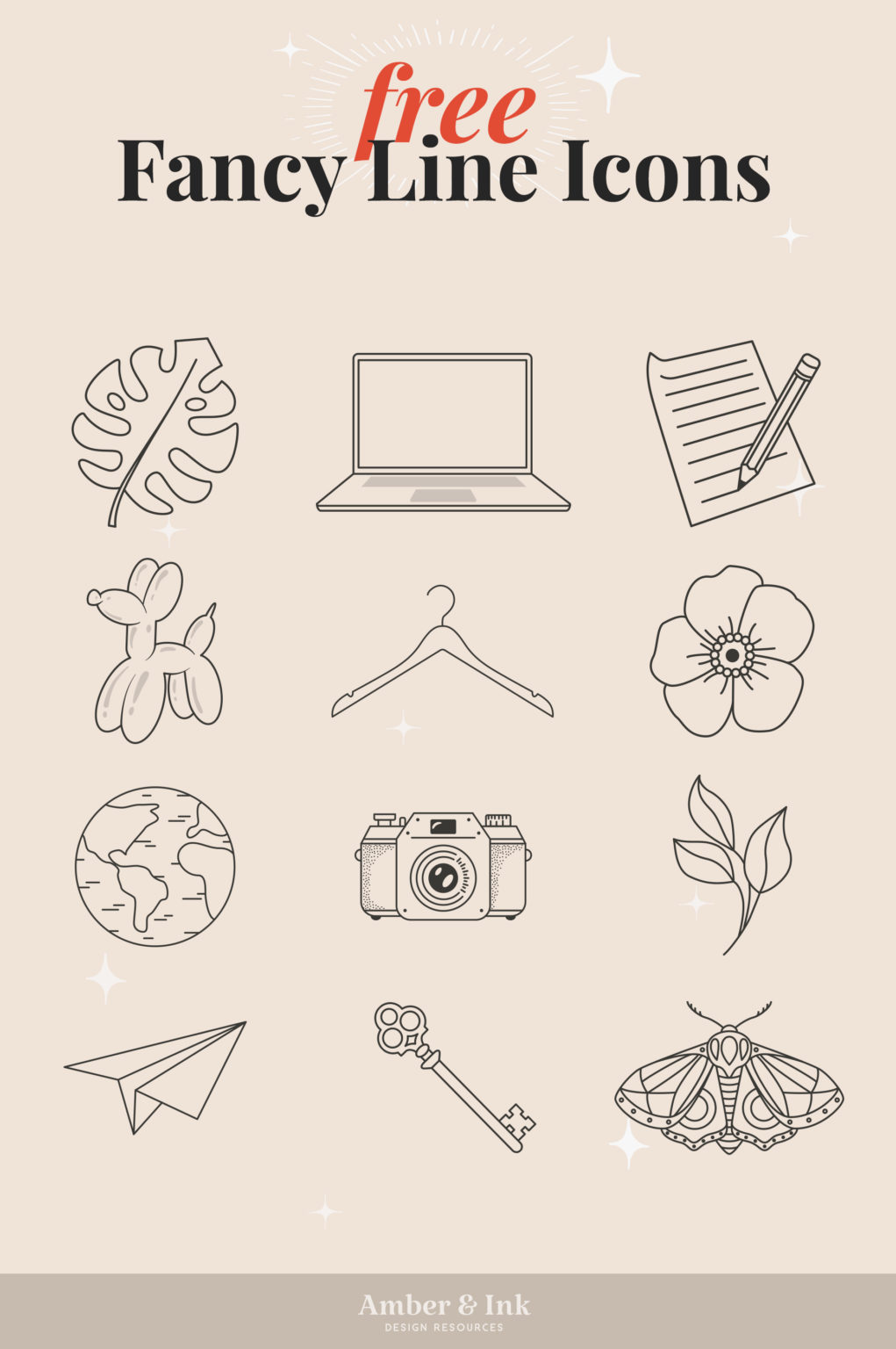 Free Line Icons: 12 Fancy Elements for Your Next Project