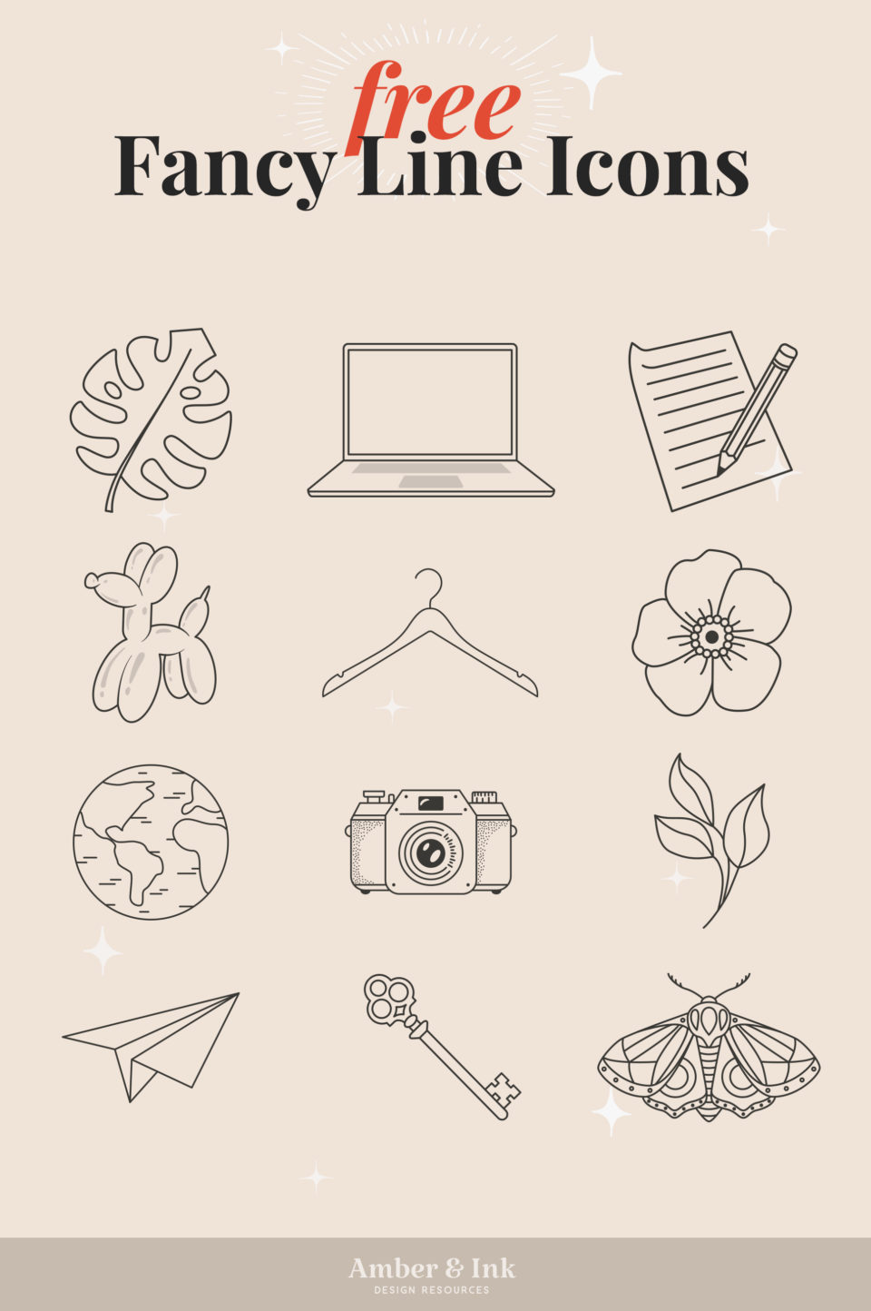 Free Line Icons: 12 Fancy Elements for Your Next Project